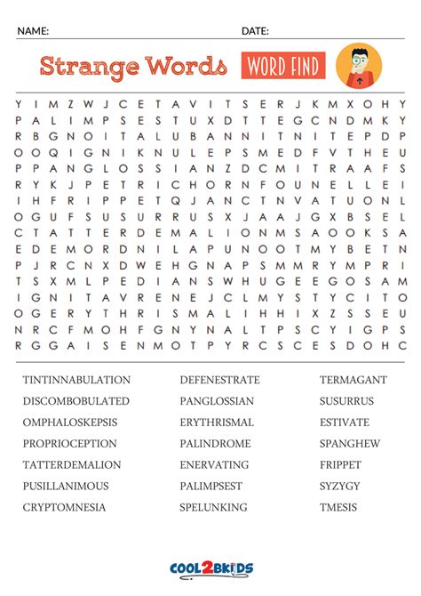 Large Print Adult Word Search Printable