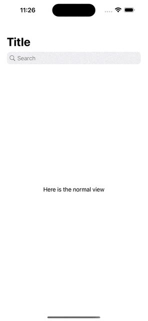 swift swiftui searchable new view stack overflow