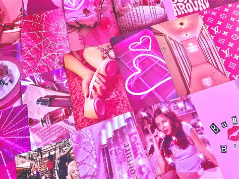 Pretty In Pink Y K Aesthetic Photo Collage Kit Etsy
