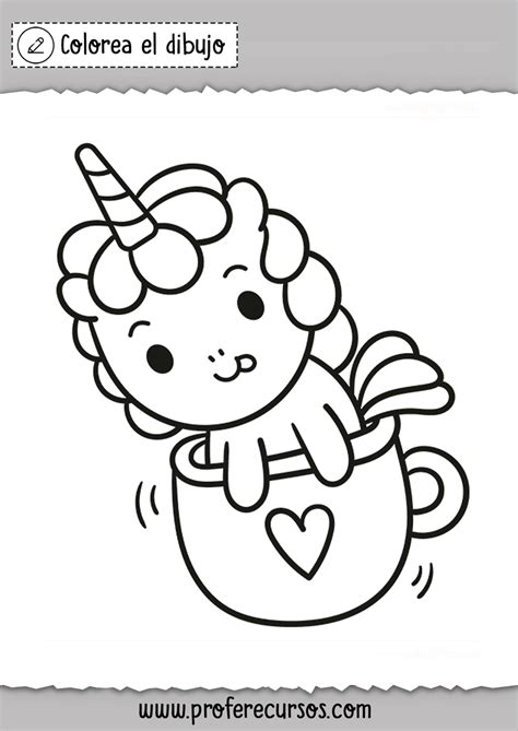 Dibujo De Unicornio Kawaii Para Colorear