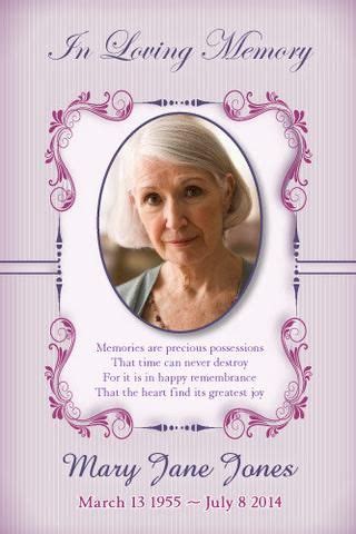 In Loving Memory Editable Templates