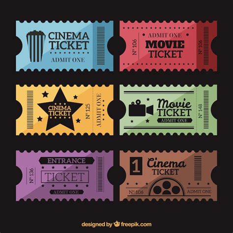 Entradas De Cine Retro Conjunto Descargar Vectores Gratis