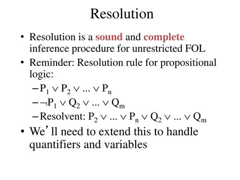 ppt resolution in propositional and first order logic powerpoint presentation id 2531569