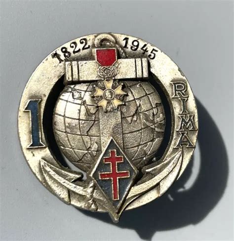 INSIGNE MILITAIRE 1ER régiment dInfanterie Marine RIMA 1822 1945 Drago