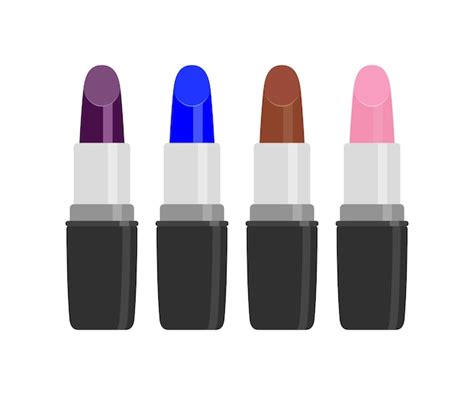 Conjunto de iconos vectoriales de lápiz labial4 Vector Premium