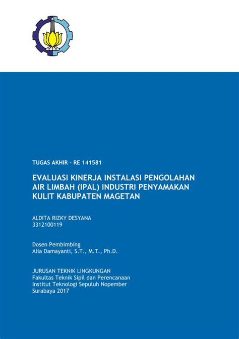 PDF EVALUASI KINERJA INSTALASI PENGOLAHAN AIR LIMBAH IPAL PDFSLIDE