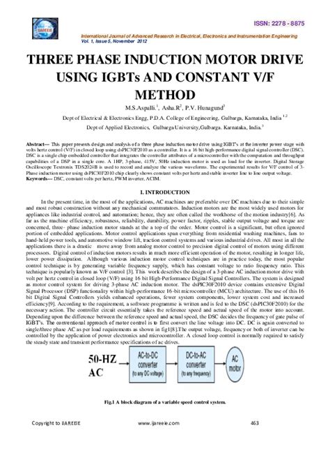 pdf three phase induction motor drive using igbts and constant v f method rasoul husain