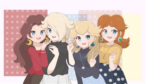 Group Picture Of Casual Pauline Rosalina Peach And Daisy Super
