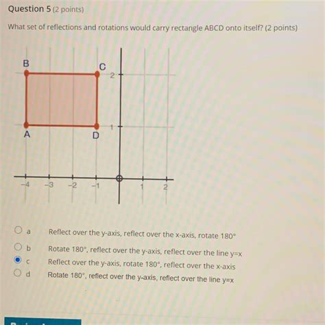what set of reflections and rotations would carry rectangle abcd onto itself b d o reflect over
