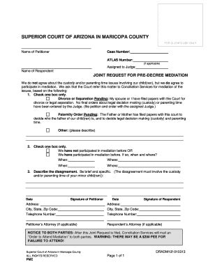 Fillable Online Superiorcourt Maricopa Name Of Person Signing Document