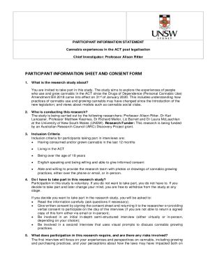 Fillable Online Participant Information Sheet And Consent Form