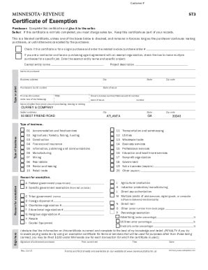 Fillable Online Exemption Certificates For Sales TaxExemption