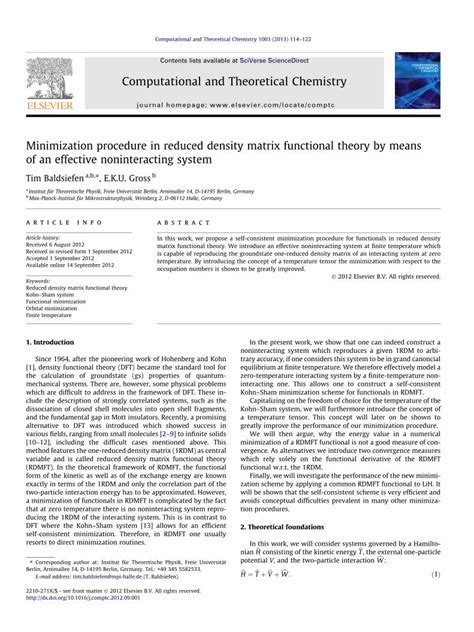 pdf minimization procedure in reduced density matrix functional theory by means of an