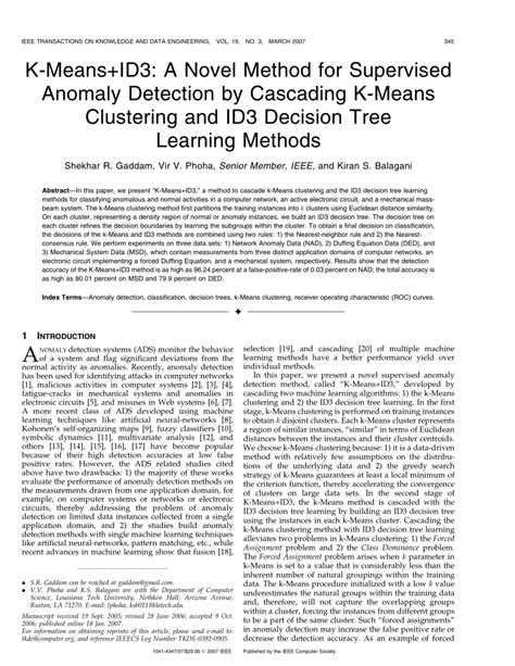 pdf k means id3 a novel method for supervised anomaly detection by cascading k means