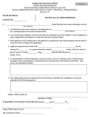 Affidavit Texas Example
