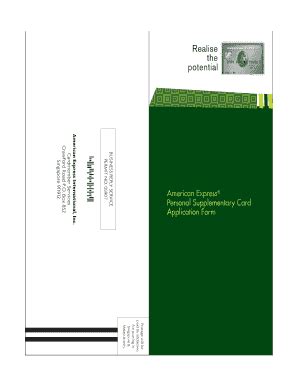 Fillable Online American Express Personal Supplementary Card
