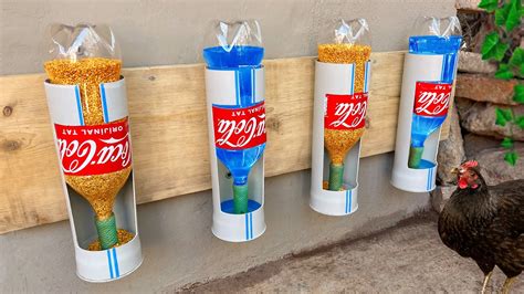 Süper Fikir Coca Cola Şişesi ve Pvc Boru ile Tavuk Yemlik Suluk