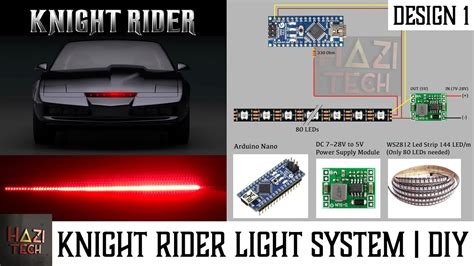 DIY Knight Rider Scanner LED Light System With Just 3 Wires Arduino
