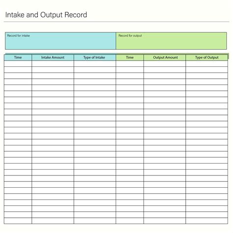 Intake Output Chart For Patient