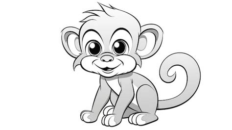 Dibujos Sencillos Para Colorear Para Ni Os Monos Foto Premium