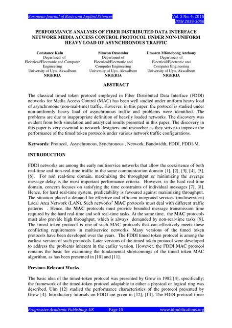 pdf performance analysis of fiber distributed data interface network media access control