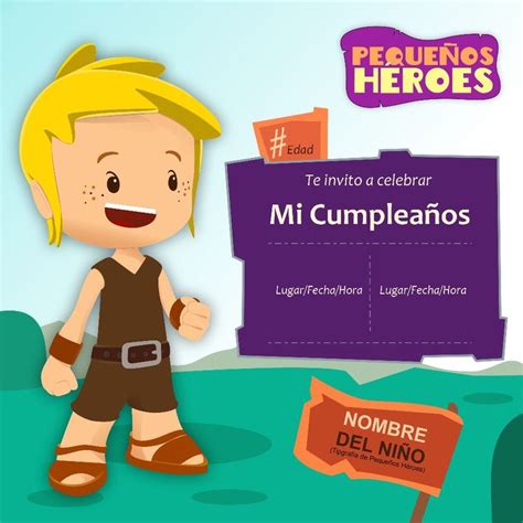 Invitación Pequeños Héroes El guerrero David Libros sensoriales