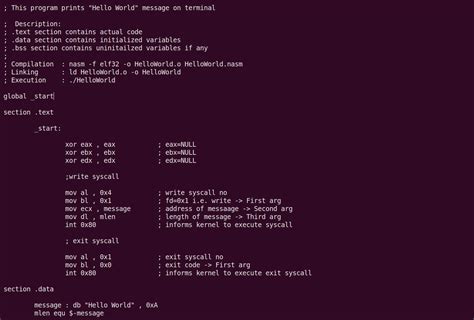 linux x86 hello world reverse engineering for fun and profit
