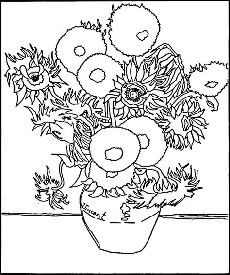 Desenhos Do Girassol De Van Gogh Para Imprimir E Colorir