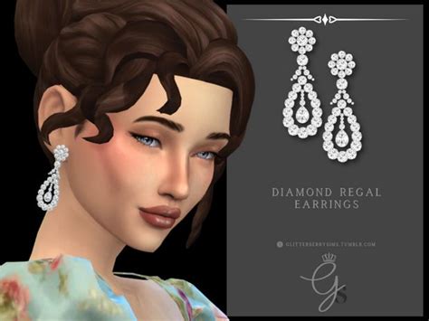 Diamond Regal Earrings Glitterberry Sims On Patreon Sims 4 Sims 4