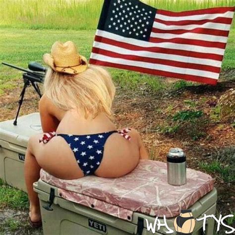 Thumbs Pro NSFW Blonde Whooty Pawg Rifle Gun Flag Stars Panties Yeti