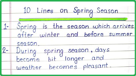 Lines Essay On Spring Season In English Spring Season Essay