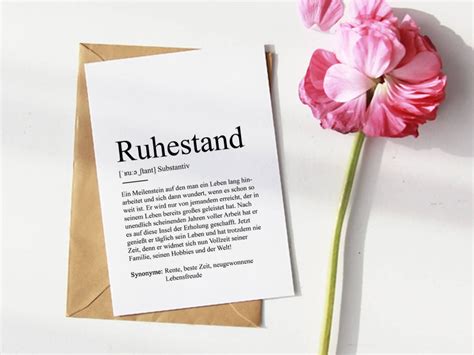 Definition Ruhestand Grußkarte Großhandel B2B Concept Store Händler