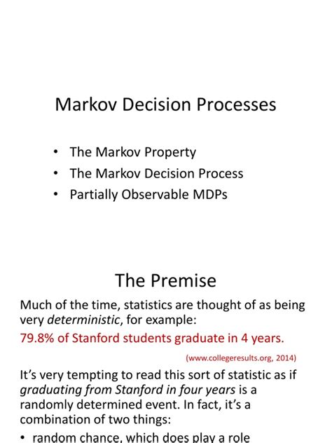 markov decision processes the markov property the markov decision process partially