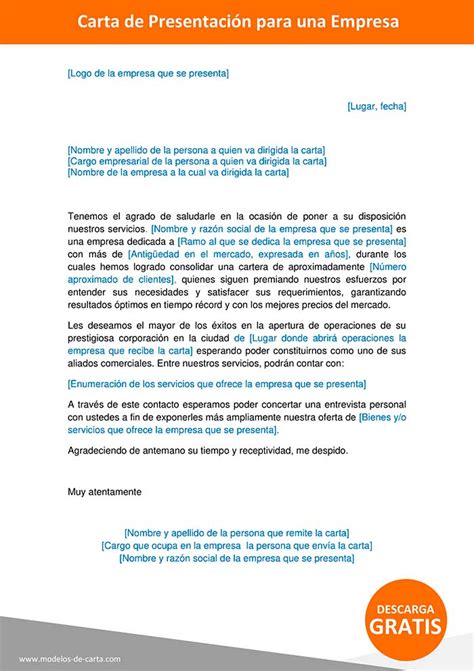 Cartas de Presentación Ejemplos para Descargar en Word Gratis