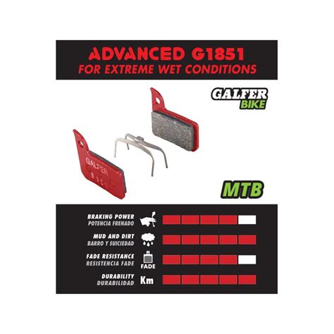 Galfer Plaquettes De Frein Galfer Shimano XT 755 Grimeca Rouge