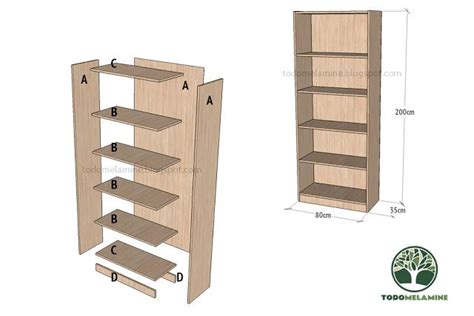 Planos Bilbioteca De Melamina Todo Melamine Planos De Muebles
