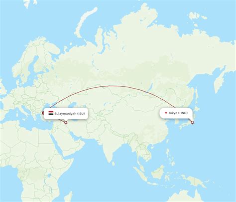 Flights From Sulaimaniyah To Tokyo ISU To HND Flight Routes