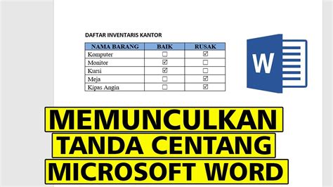 Cara Memunculkan Tanda Centang Pada Microsoft Word Youtube