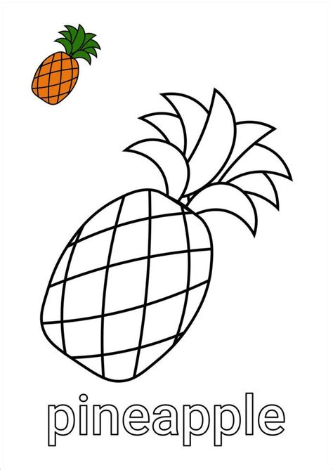dibujo de piña para colorear para niños 25747587 Vector en Vecteezy