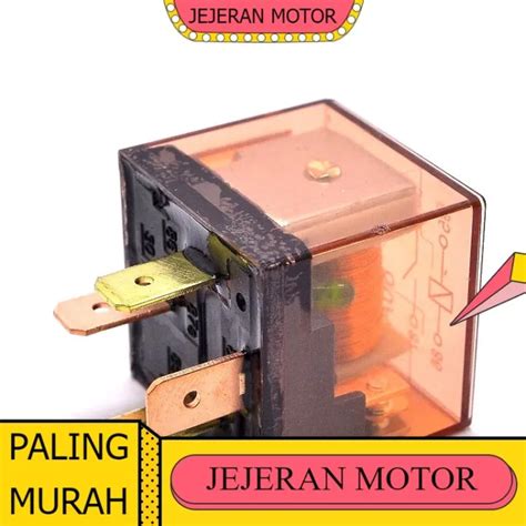 RELAY TRANSPARAN 4 Aki Pin Klakson Sein Lampu Led Motor Mobil Universal