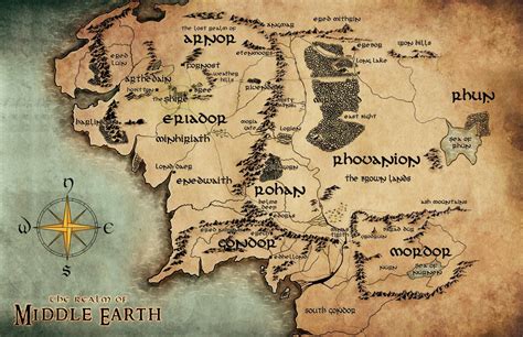 Poster de la Tierra Media Mapa de la tierra media El señor de los