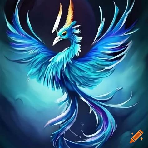 Cute Blue Phoenix On Craiyon