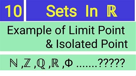 10 sets in ℝ example of limit point and isolated point real analysis youtube