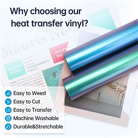 Snapklik HTVRONT Chameleon HTV Vinyl Rolls Heat Transfer Vinyl