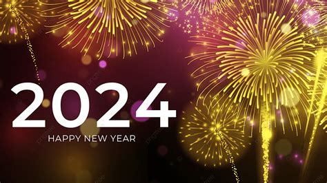 Colorful Fireworks Bloom 2024 New Year Festival Background 2024
