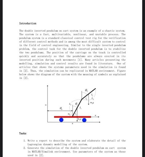 solved introduction the double inverted pendulum on cart