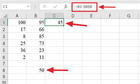 How To Subtract In Excel