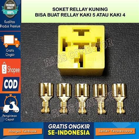 Jual SOCKET SOKET CONNECTOR KONEKTOR RILEY RELLAY KAKI 4 KAKI 5 SOKET