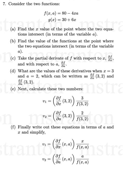 solved 7 consider the two functions f x a 80 4 ca