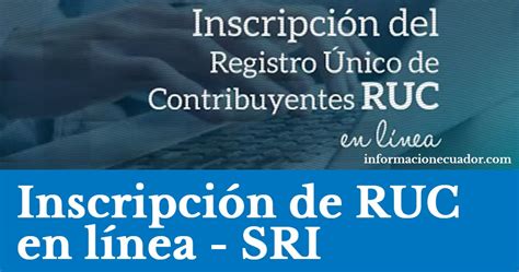 Crear RUC en línea Inscripción del Registro Único de Contribuyente
